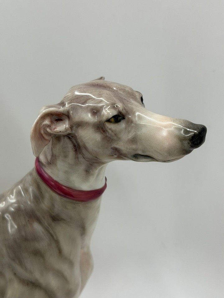 Herend Porcelain Greyhound Dog Figurine Large 13.75" Hand Painted Model ...