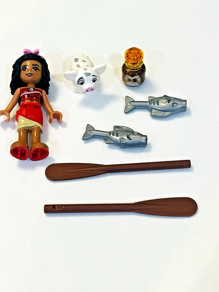 Lego Disney Princess Minifigure Lot Pua Pig & Moana Coconut Head, Fish ...