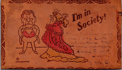 Postcard Leather Humor I'm in Society Comic | eBay