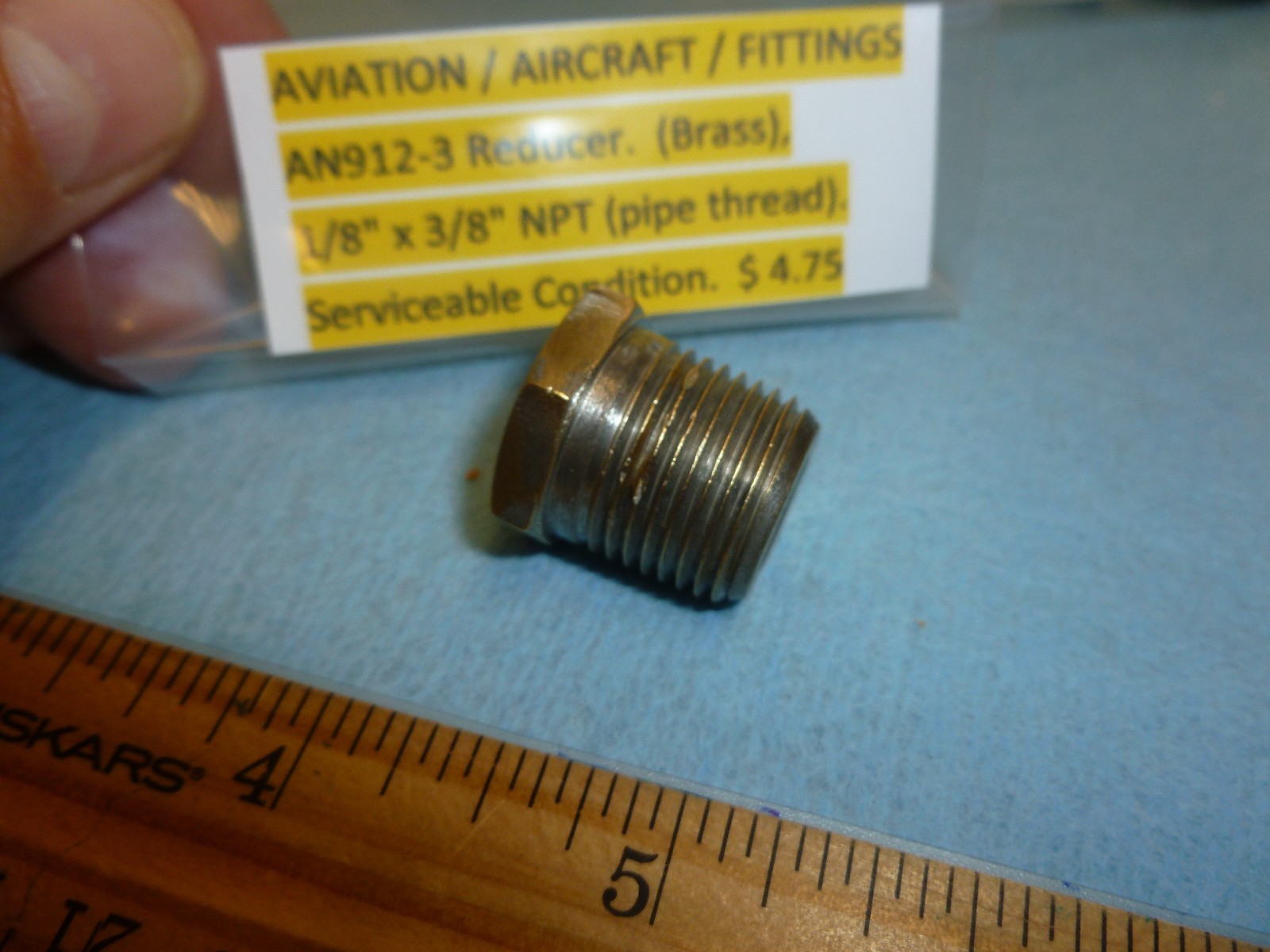AIRCRAFT BRASS FITTING p/n AN912-3 (3/8" x 1/8" PIPE) | eBay