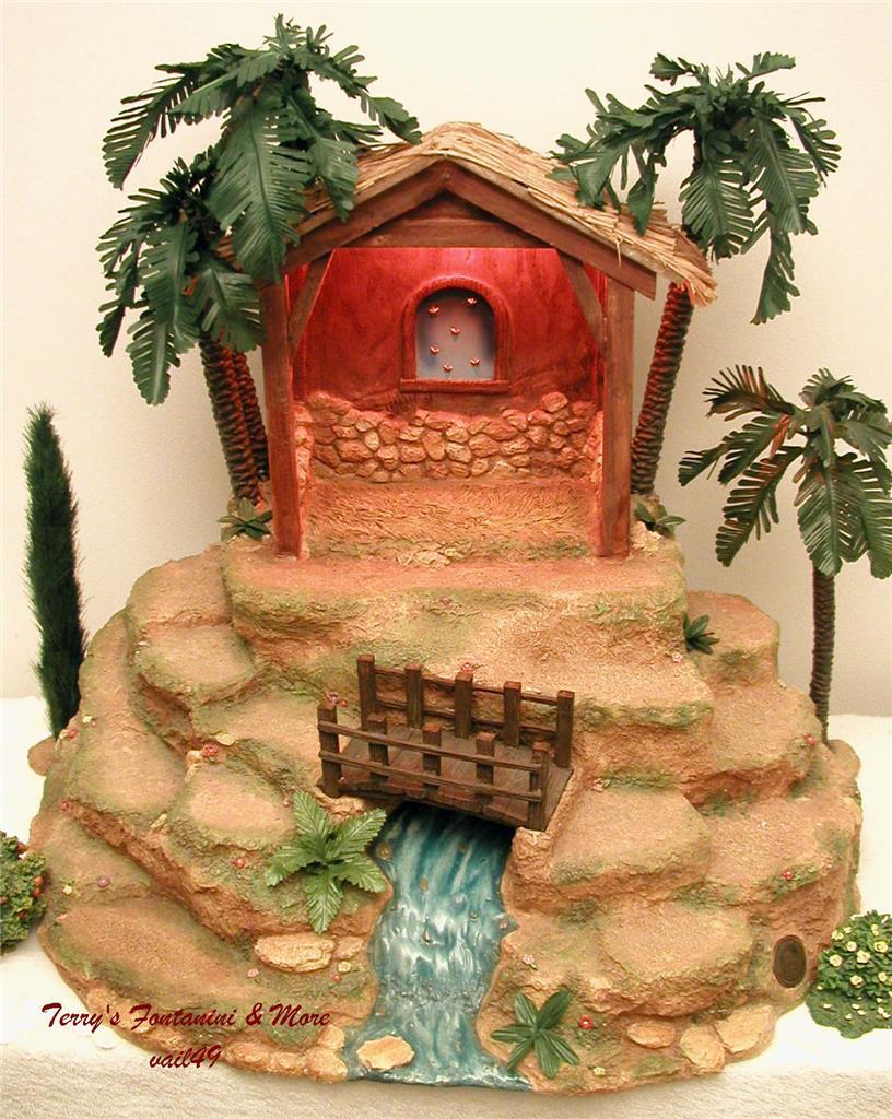FONTANINI ITALY 5" RETIRED HILLSIDE w/PALMS VILLAGE NATIVITY SCENE ...
