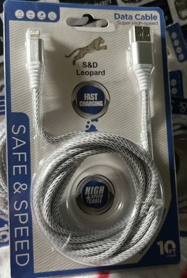 S&D Leopard Super High Speed iPhone Braided Cable Gray | eBay