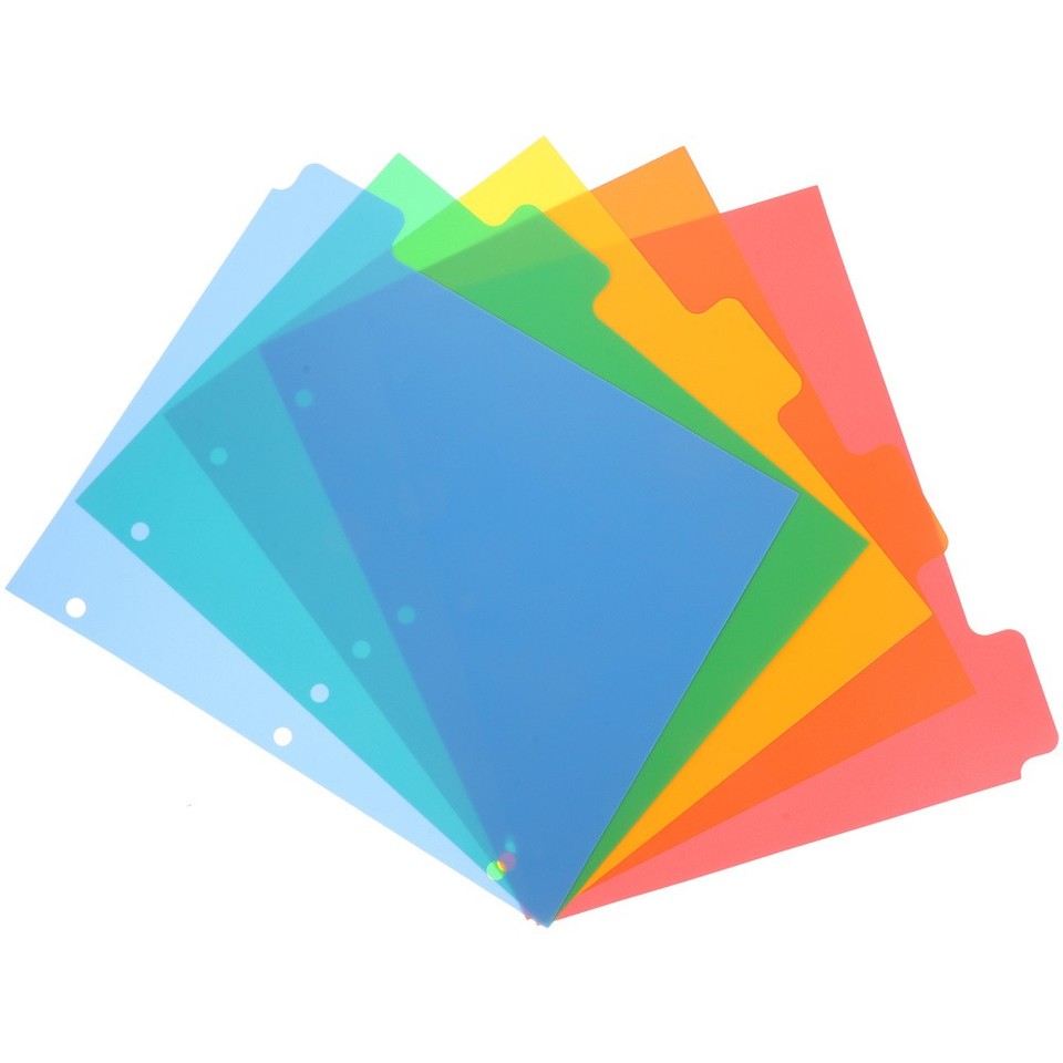 20 Pcs Loose-leaf Partition Flexible Plastic Tabs Blank Binder Dividers ...