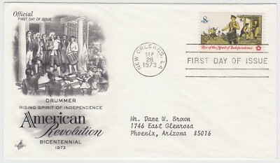 TurtlesTradingPost- Colonial Drummer Boy -1973 FDC #1479- Artcraft ...