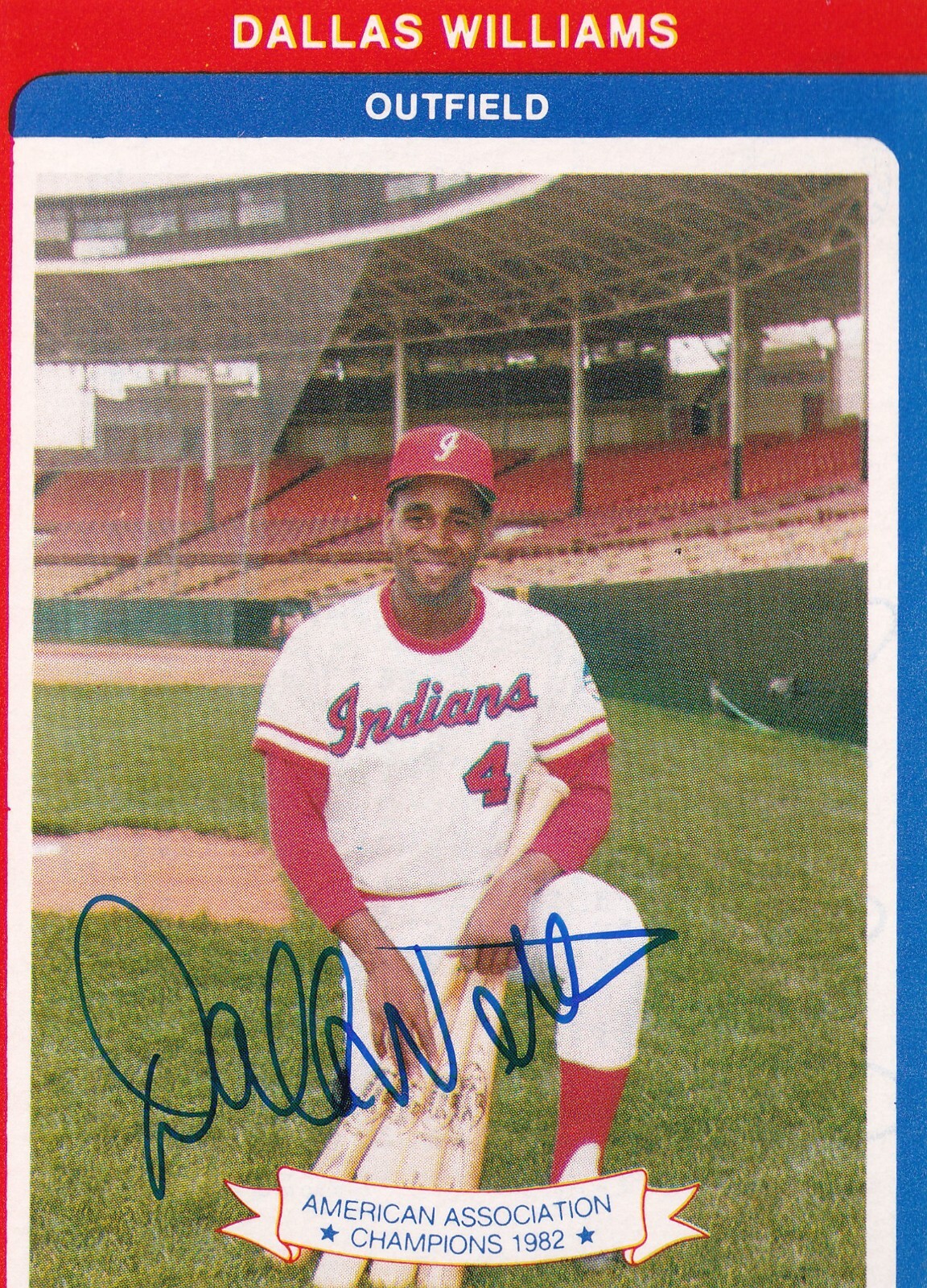 DALLAS WILLIAMS SIGNED AUTO'D 1983 INDIANAPOLIS INDIANS CARD #7 ORIOLES ...