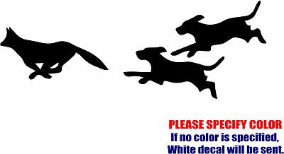 Vinyl Decal Sticker - Beagle Hunting Dogs Chasing Fox Car Truck Bumper ...