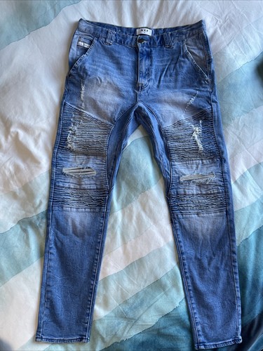 NXP Nena and Pasadena Men’s Distressed Jeans Size 36 Denim Blue Washed ...