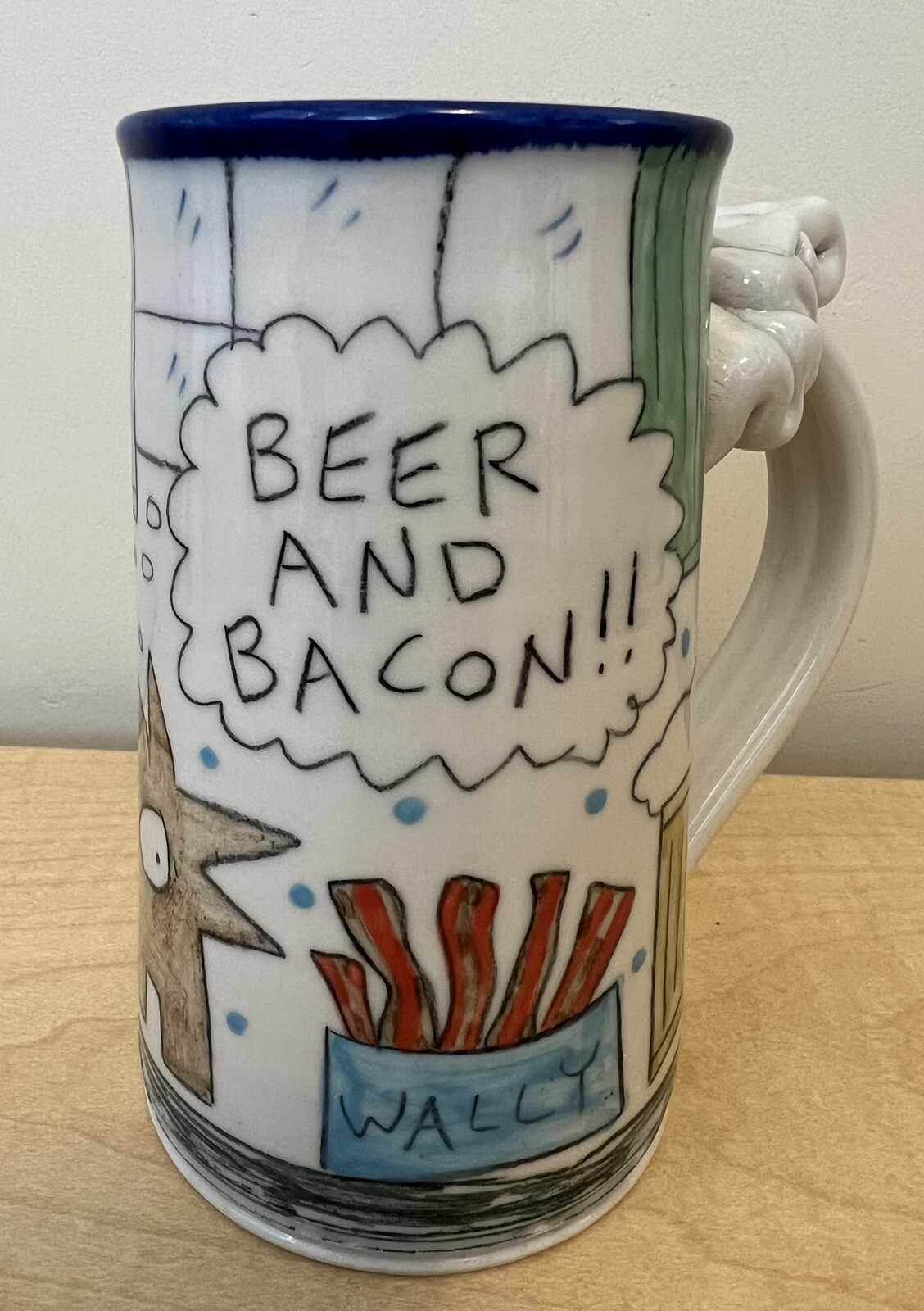 Tom Edwards Pottery Mug True Meaning of Life Beer & Bacon | eBay