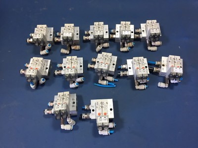 SMC SS3Y JE S42-02 MANIFOLD BLOCK SYJ314M-5LOU-Q VALVES LOT OF 12 | eBay