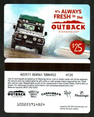 OUTBACK STEAKHOUSE Outback Off Roading ( 2011 ) Gift Card ( $0 ) | eBay