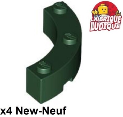 Lego 4x brique ronde brick round 4x4 Macaroni quart cercle vert foncé ...
