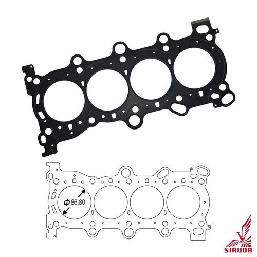 SIRUDA Cylinder Head Gasket｜for HONDA_K20C1 K20C3｜T:0.7mm｜OEM#12251-RPY ...