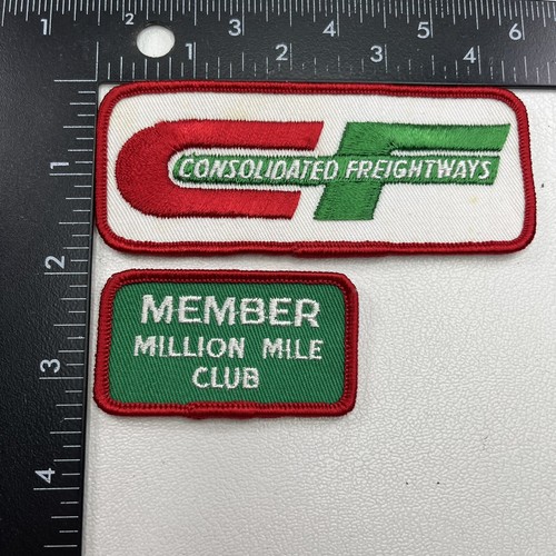 Vtg 2 Trucker Patches CONSOLIDATED FREIGHTWAYS + MEMBER MILLION MILE ...