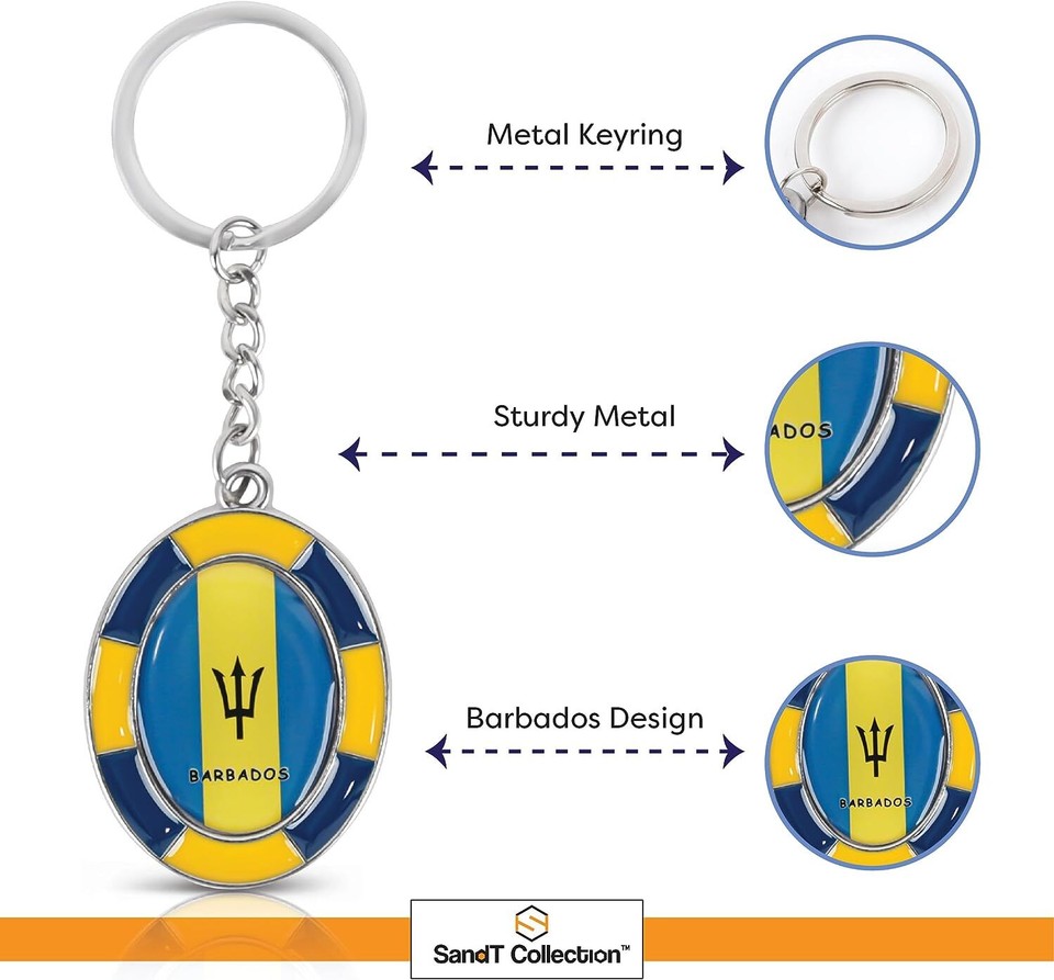 SandT Collection Caribbean Flag Oval Keyring Keychain | eBay