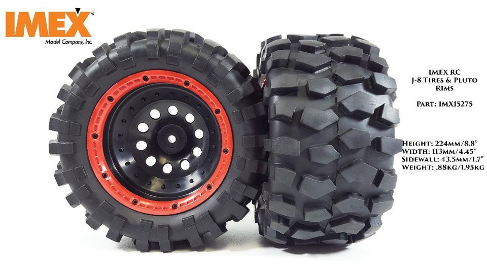 IMEX RC J-8 Tires with Pluto Beadlock Rims (1 pair) | eBay