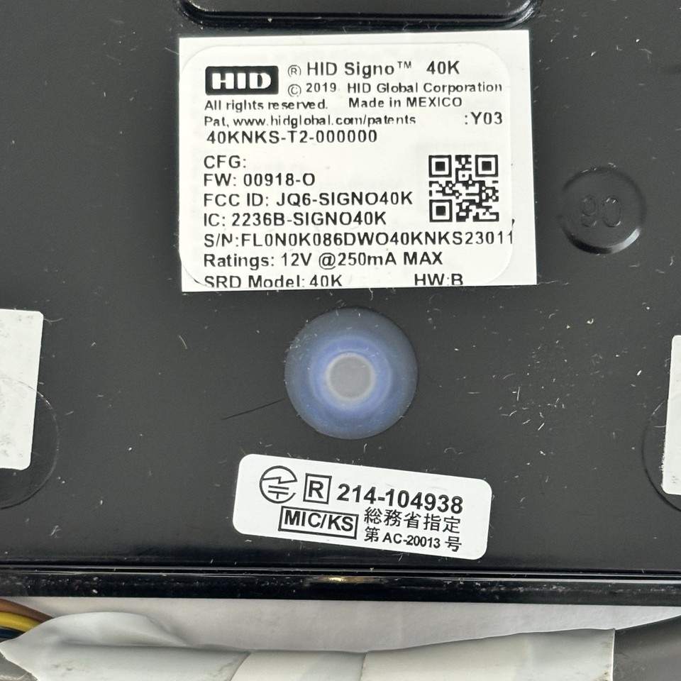 HID 40KNKS-T2-000000 Signo 40k Keypad Reader 40 Black 639399111211| eBay