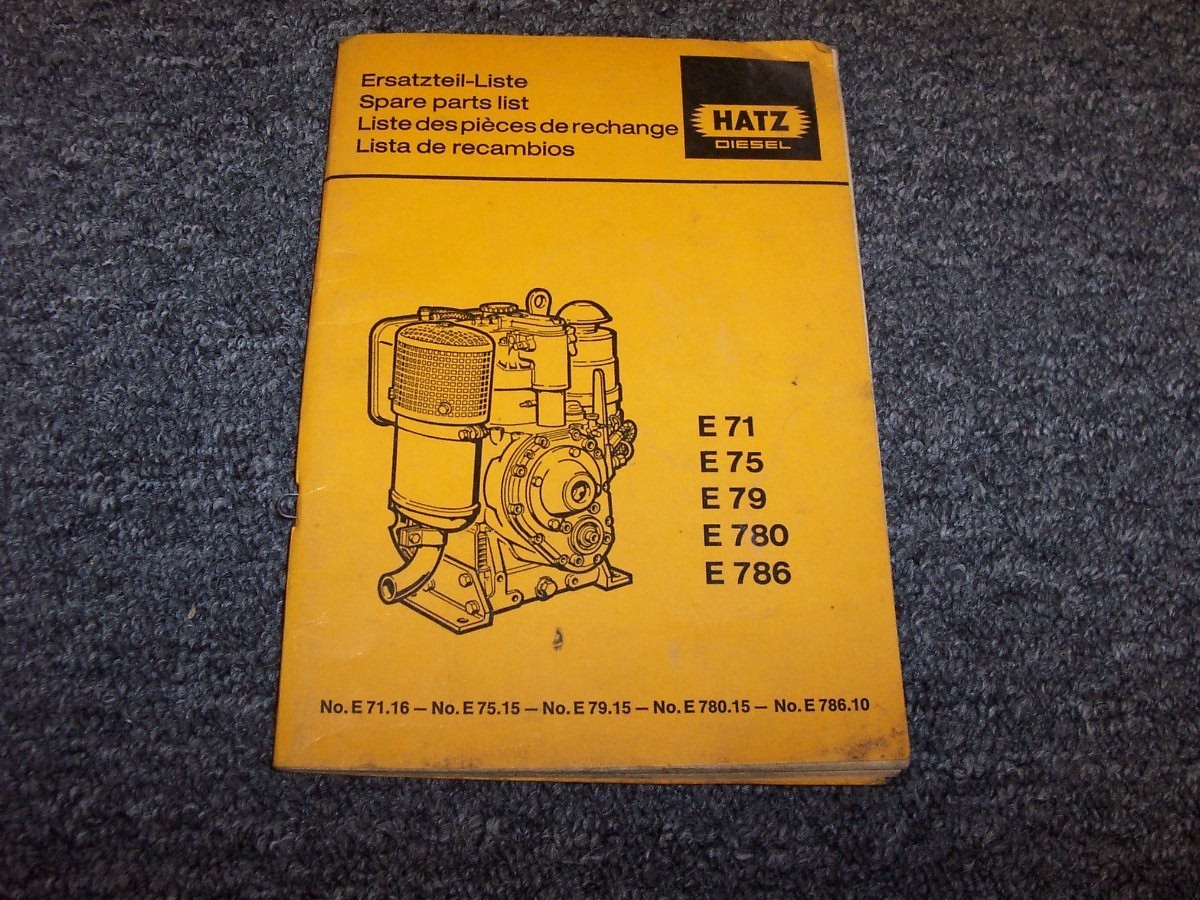 Hatz E71 E75 E79 E780 E786 Diesel Engine Factory Original Parts Catalog ...