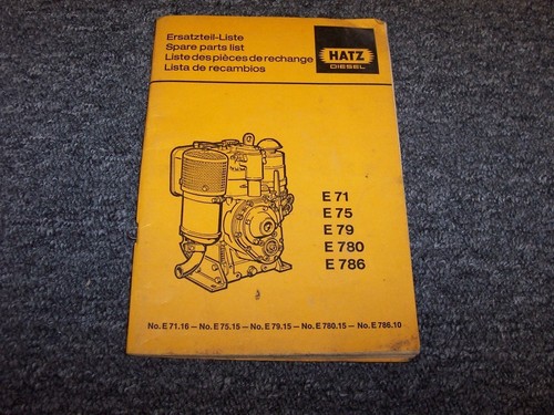 Hatz E71 E75 E79 E780 E786 Diesel Engine Factory Original Parts Catalog Manual | eBay