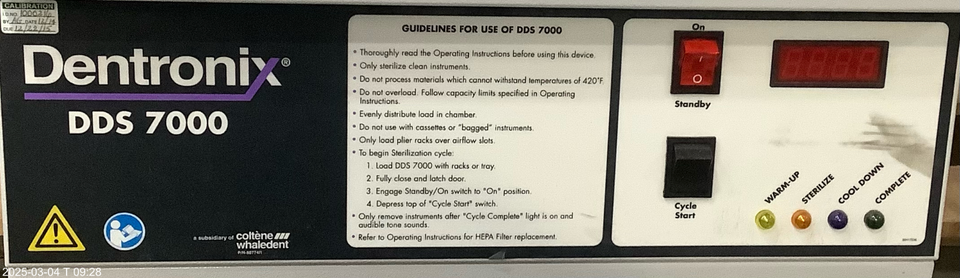 Dentronix DDS 7000 Dental Medical Sterilizer Instrument Sterilizing ...
