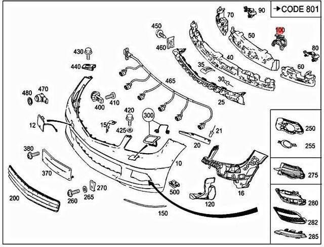 Mercedes-Benz 2048851116 Genuine OEM Energy Absorber Stiffener for sale ...