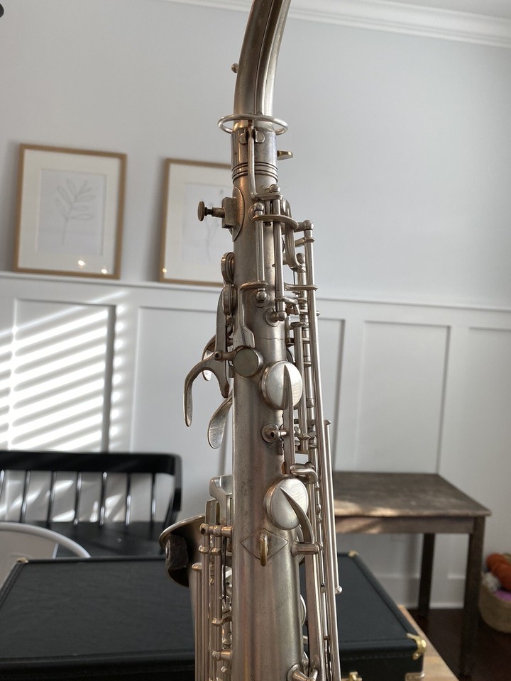 Vintage 1930 Conn Transitional Silver Alto Saxophone Sax Gold Bell ...