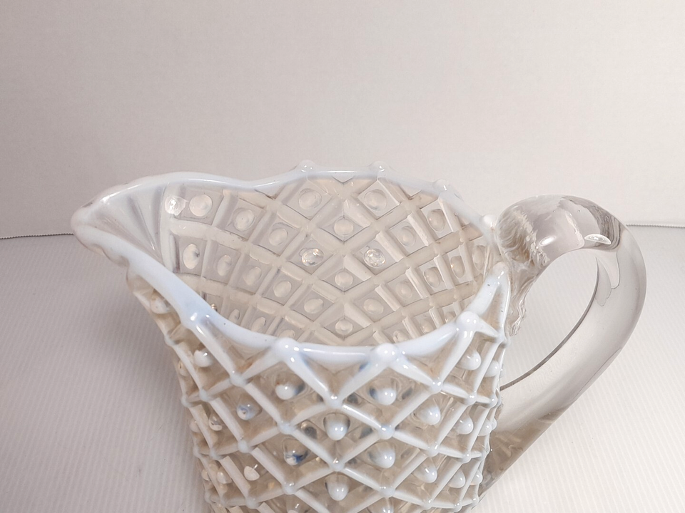 RARE EAPG Aetna Glass Co. Hobnail In Square Dewdrop Opalescent Pitcher ...