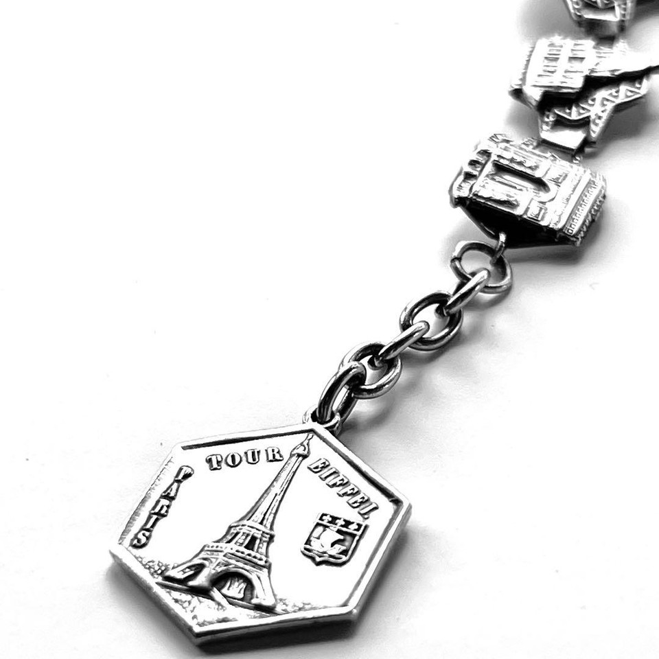 Vintage Paris Landmark Charm Bracelet Silver Flea Market Collection | eBay