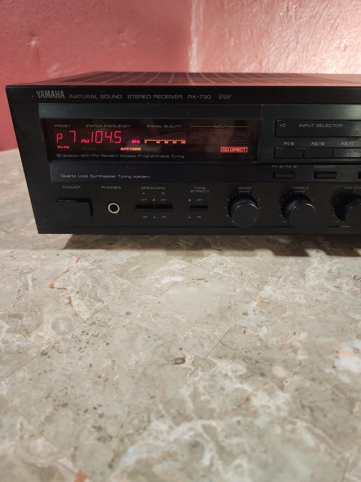 Yamaha RX-730 Stereo Receiver 16 Station Tuning Direct CD Switch tested ...