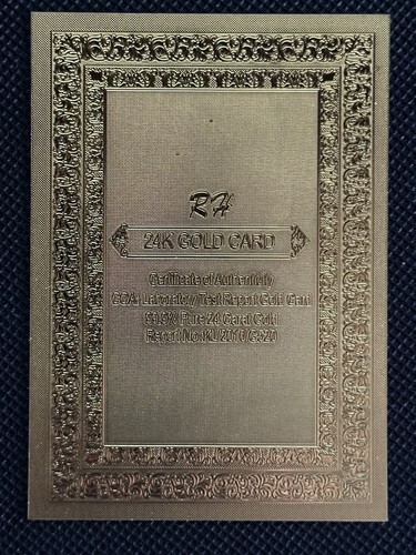 Mickey Mantle 24K Gold Card by RH. 1952 Topps Design. New York Yankees ...