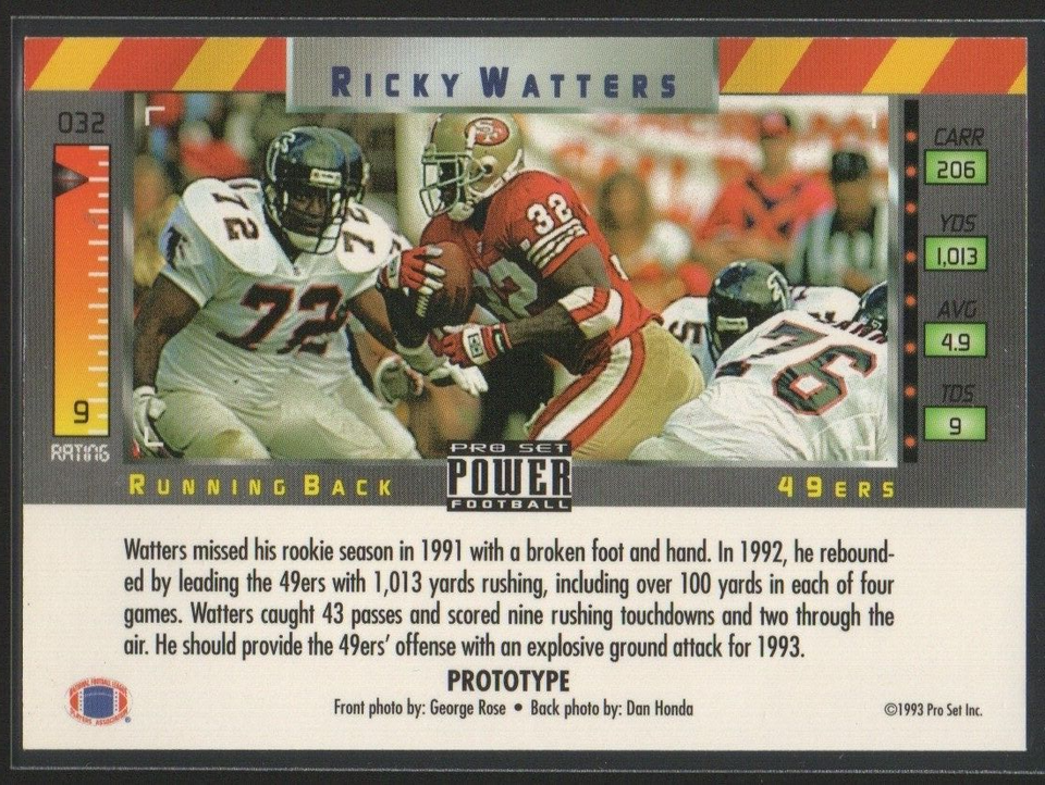 Ricky Watters 1993 Pro Set Power Prototypes #32 San Francisco 49ers | eBay