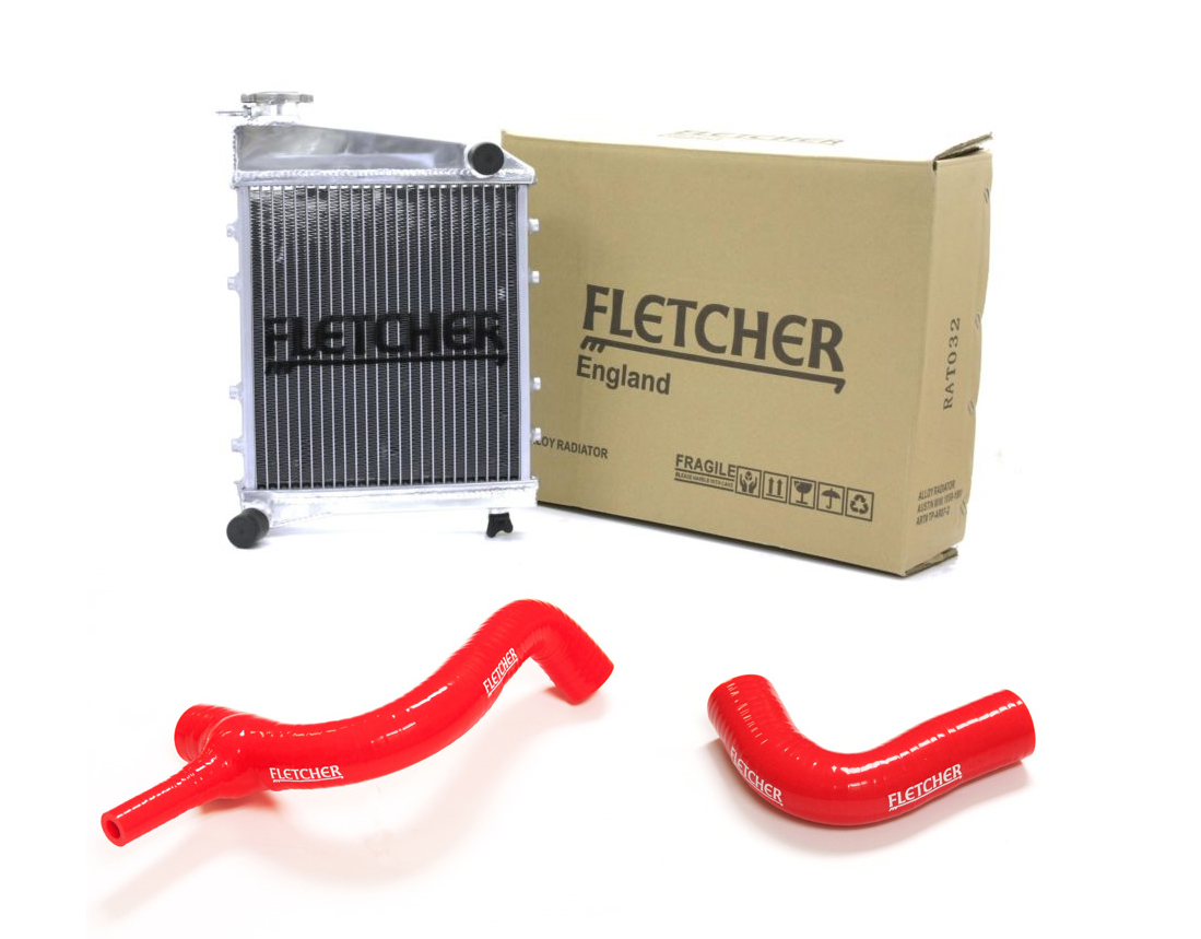FLETCHER RADIATOR CLASSIC MINI COOPER S 1275cc 1300cc TOP BOTTOM HOSES ...