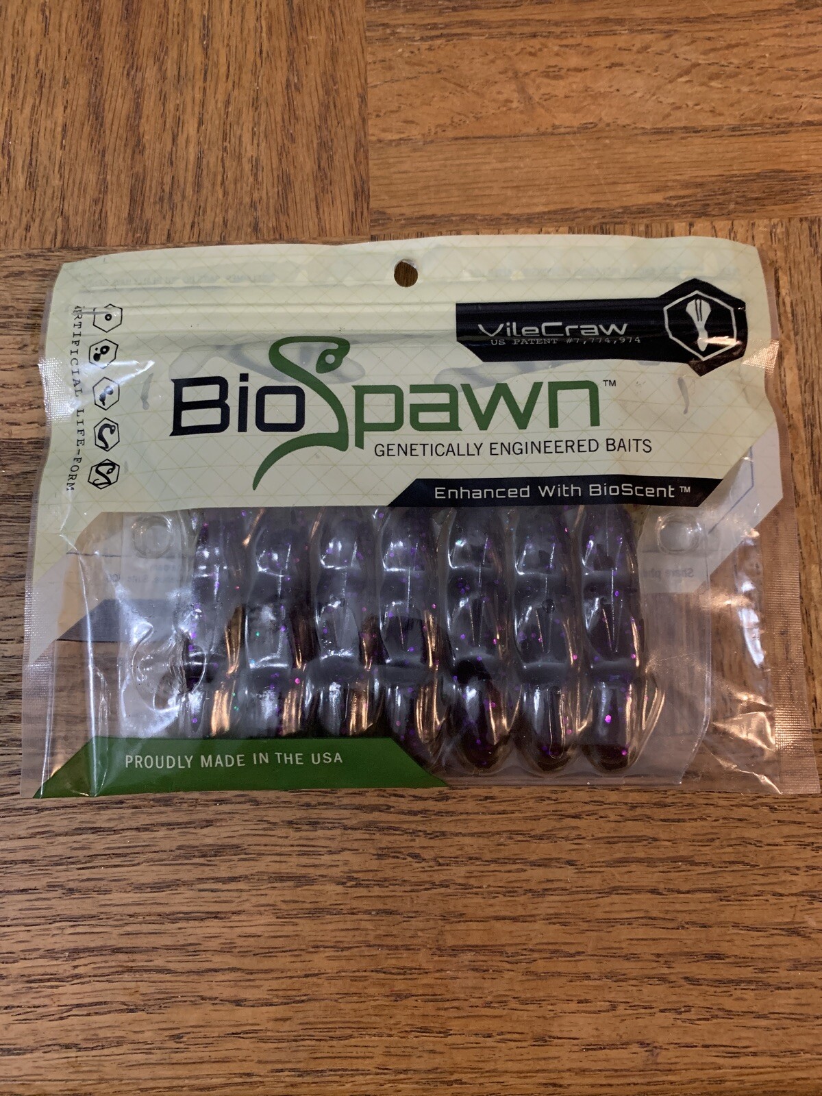 Bio Spawn Vile Craw With Bioscent Purple And Green | eBay