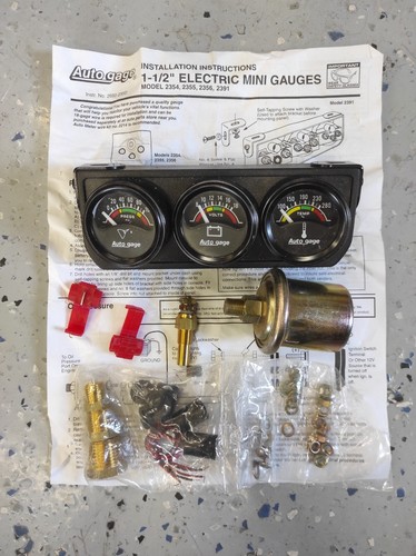 Autometer Gauge Kit Analog Auto gage Console 1 1/2" Water Temperature ...