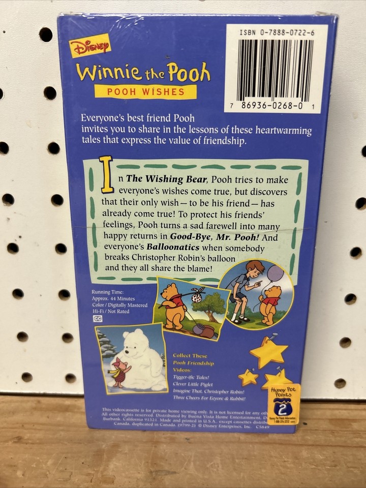 Winnie the Pooh - Pooh Friendship - Pooh Wishes (VHS, 1997 ...