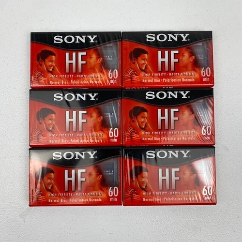 Sony HF 60 Minute Blank Normal Bias Audio Cassette Tape Lot of 6 NEW ...