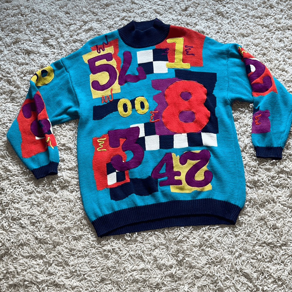 Vintage 1990 IB DIFFUSION SPORT Retro sweater Large F… - Gem
