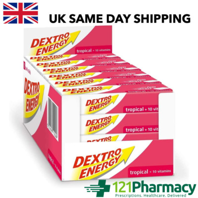 Dextro Energy DEXTROSE GLUCOSE FAST ACTING chewable Tropical Tabs + 10 ...