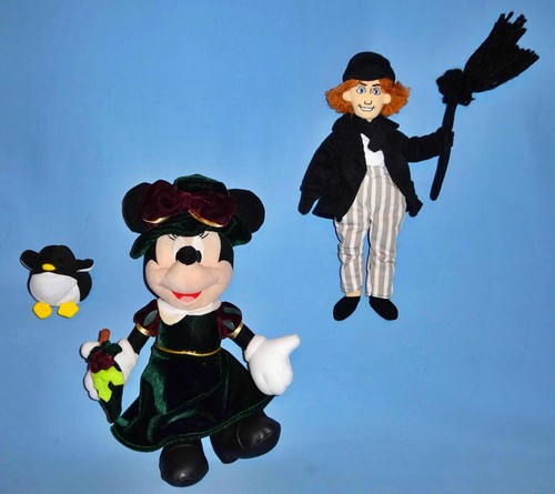 Disney plush Minnie Mouse Mary Poppins 11"-Bert Chimney Sweep 10 ...