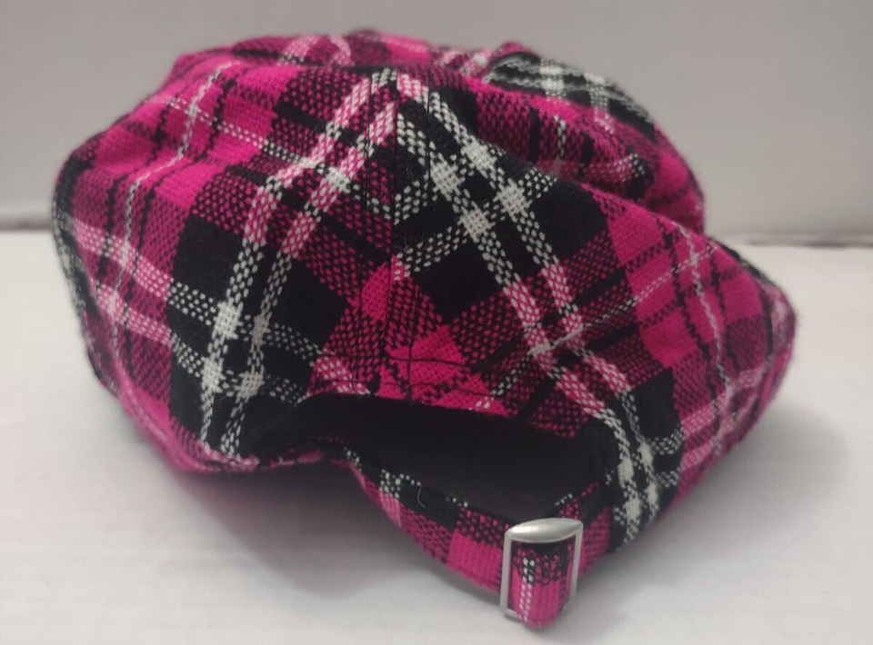 Disney Parks Women's Cap Plaid Pink Newsboy Hat Embellished Mickey Head ...