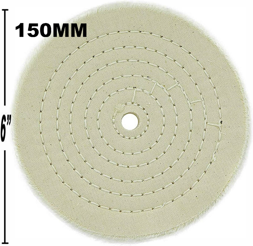 6/8 inch Buffing Wheel for Polishing 5/8 inch Arbor White 40/50/60 PLY ...