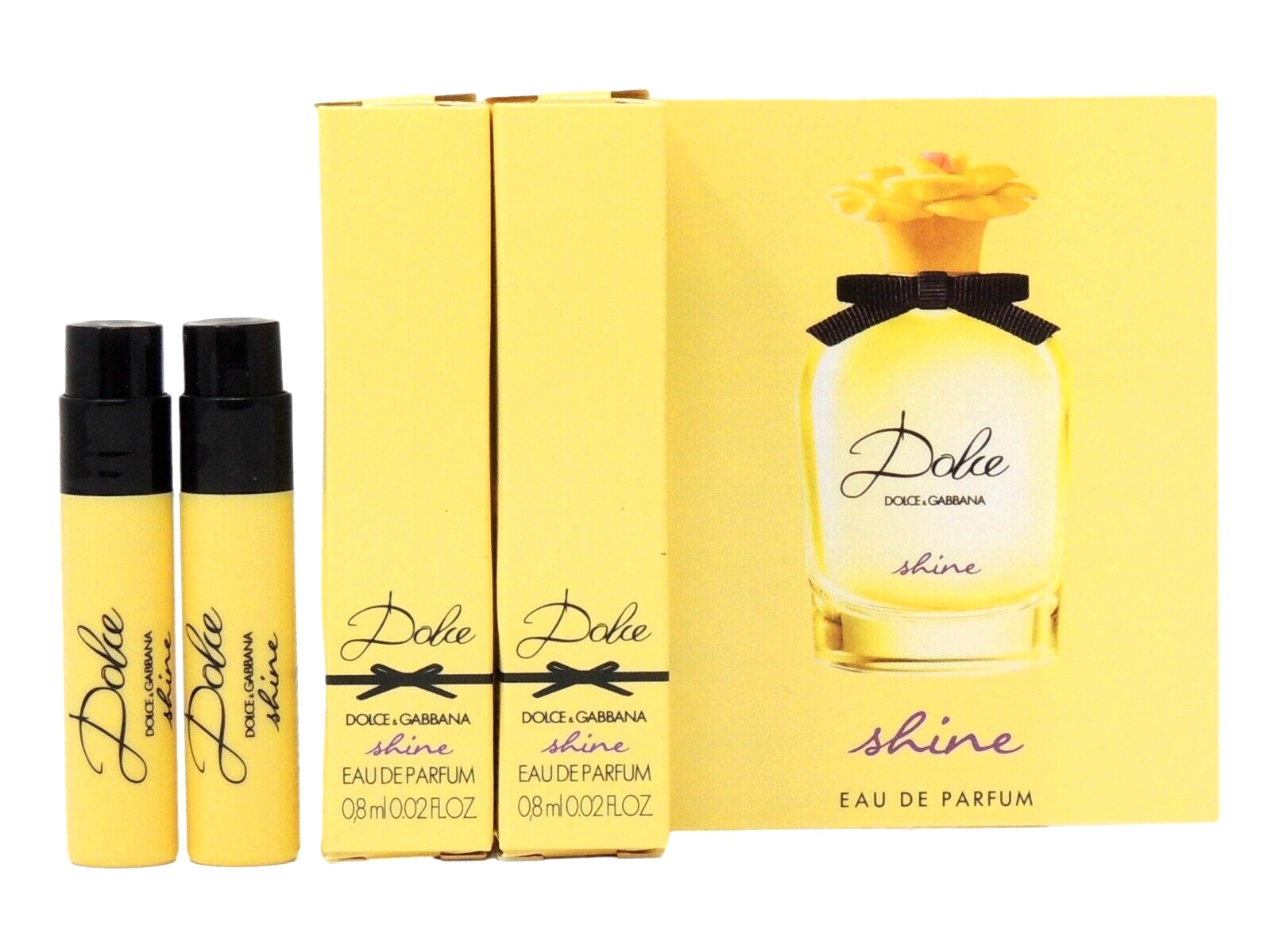 D&G DOLCE & GABBANA DOLCE SHINE EDP .8ml .02fl oz x 2 PERFUME SPRAY ...