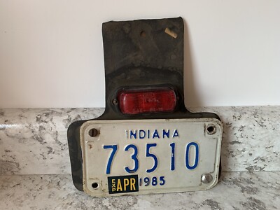 Vintage Motorcycle License Plate Flap (Thick Rubber ) w Dietz Light ...