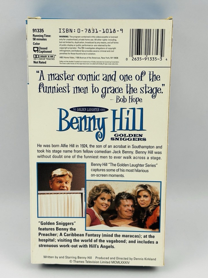 Benny Hill Golden Sniggers VHS 1984 Thames Video British Comedy Tested ...