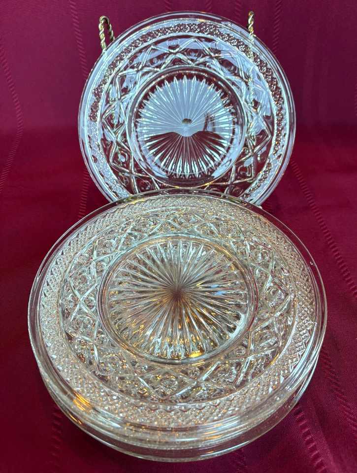 Set of 6 Vintage Imperial Glass Cape Cod Clear Glass Salad, Dessert ...