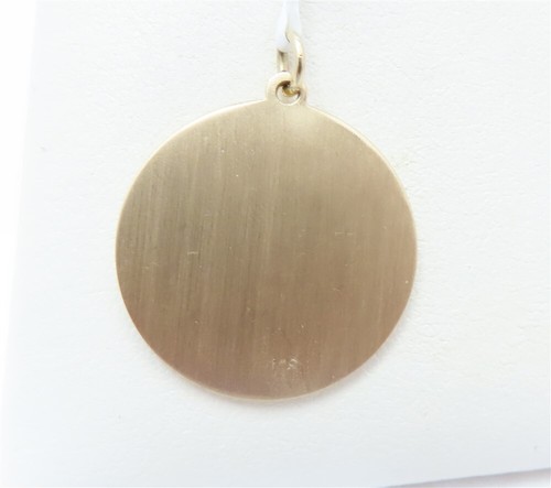 14k Yellow Gold Plain Round Disc Pendant ~1" | eBay