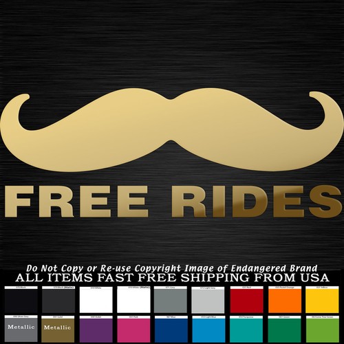 Funny Free Mustache Rides JDM Boost Drift Fits Jeep Truck Sticker Decal ...