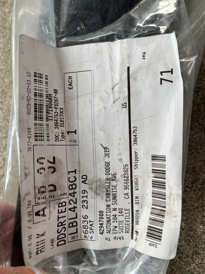 NEW OEM Mopar 68362319AD Ram 3500 2019-2022 Box Side Spat Left | eBay