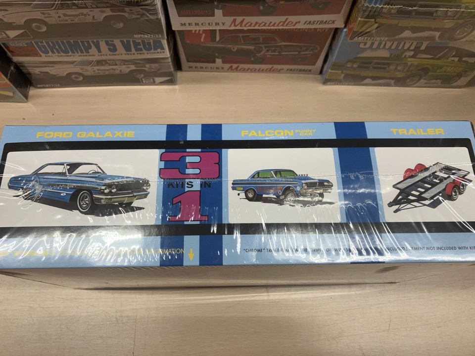 AMT 1/25 scale Cal Drag Combo Model Car Kit- 64 Falcon, 64 Galaxie and ...