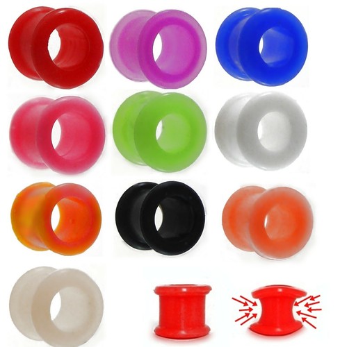 Silicon Flexi Tunnel 10mm Ear Acrylic Ear Plugs Piercing | eBay