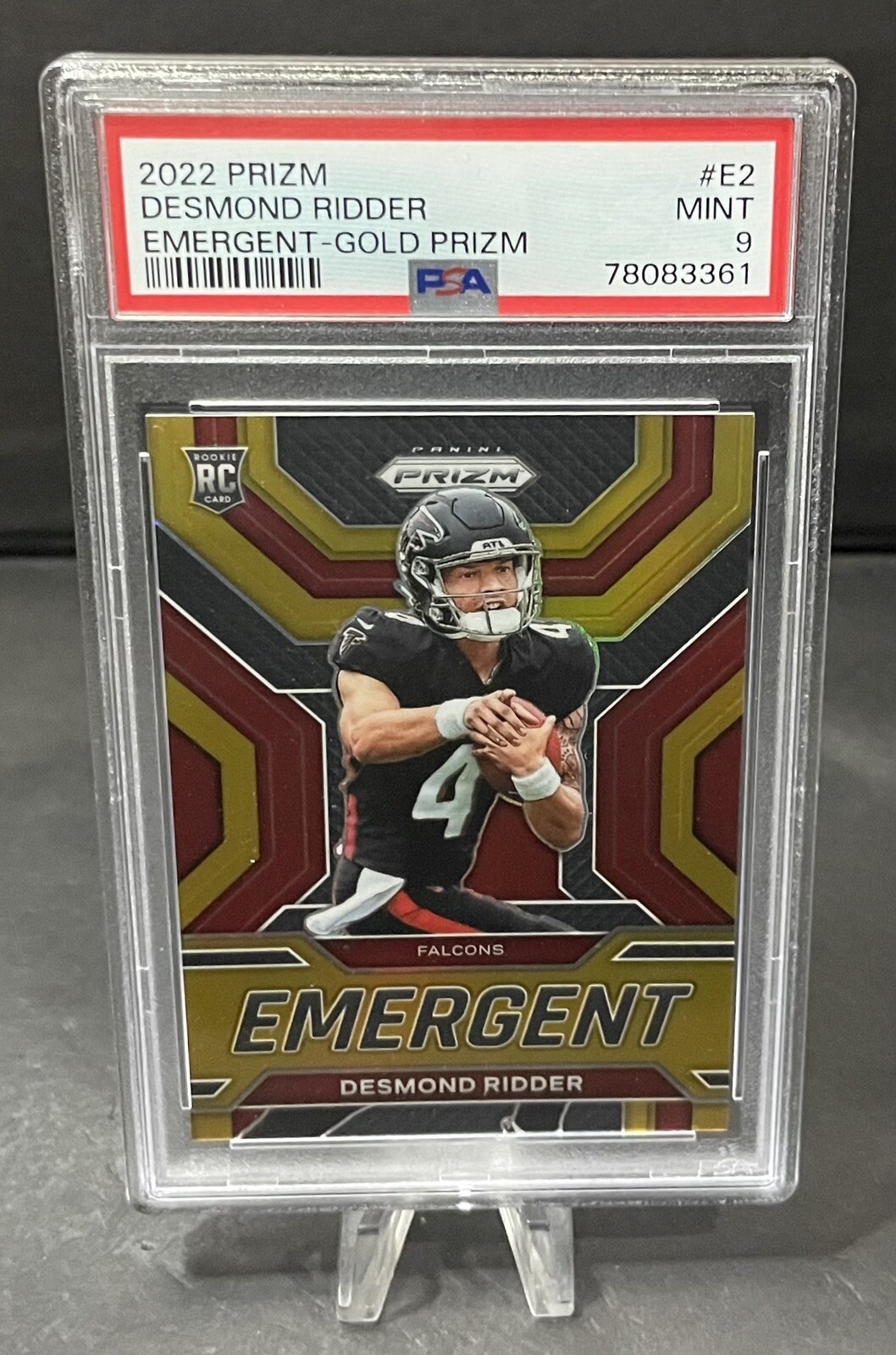2022 Panini Prizm Desmond Ridder RC #E2 Emergent Gold /10 Rookie PSA 9 ...